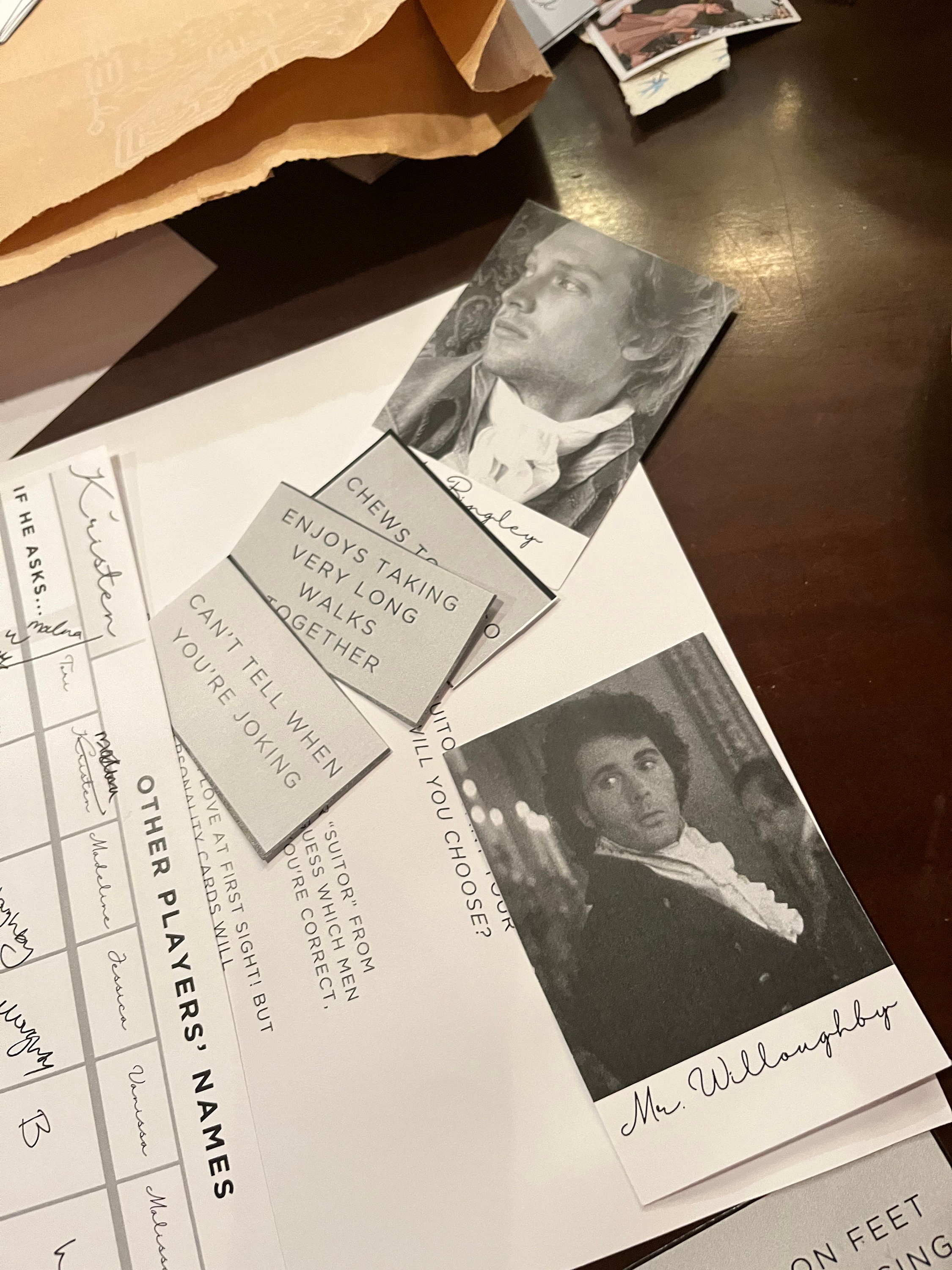 Jane Austen Themed Heartthrob Game PDF - Etsy