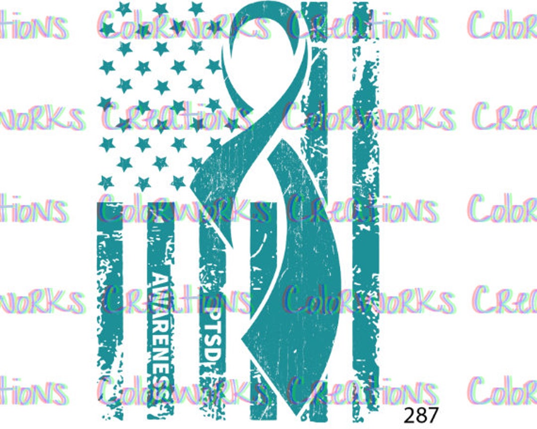 PTSD Awareness American Flag Laser Printed Waterslide Decal for ...