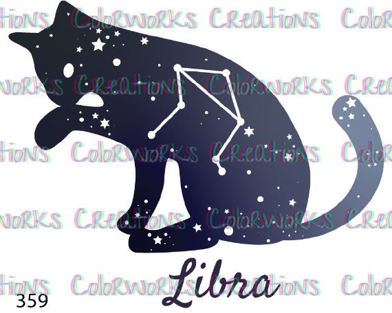 Libra Cat Laser Printed Waterslide Decal for Tumblers Ready to | Etsy