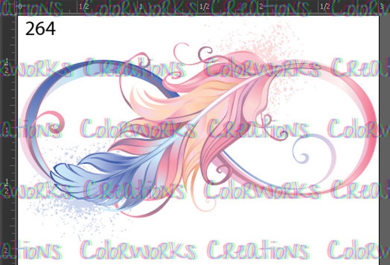 Infinity Symbol With Feather Laser Printed Waterslide Decal - Etsy