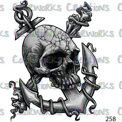 Skull Tattoo Waterslide Decal For Tumblers Etsy