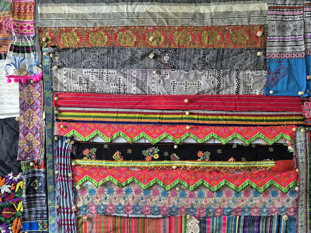 Hmong Hill Tribe Textile Patch: Handmade Embroidery Fabric M024 - Etsy