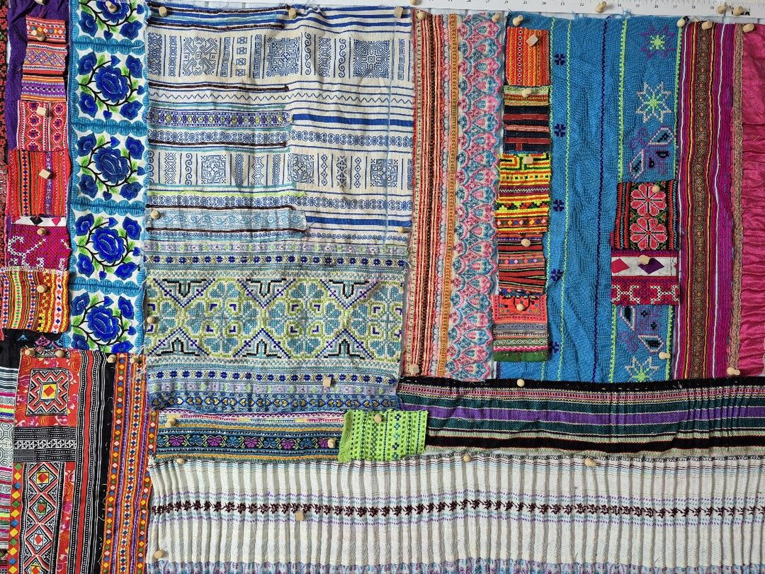 Hmong Hill Tribe Textile Patch: Handmade Embroidery Fabric M028 - Etsy