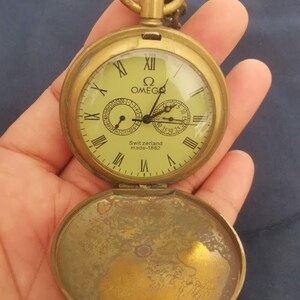 Antique Pocket Watch Omega Pocket Watch Style Locket Large Locket ...