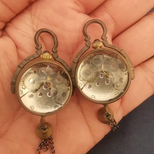 2X Vintage Omega Crystal Ball Pendant Clock Watch Switzerland Made 1882 ...