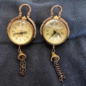 2X Vintage Omega Crystal Ball Pendant Clock Watch Switzerland Made 1882 ...