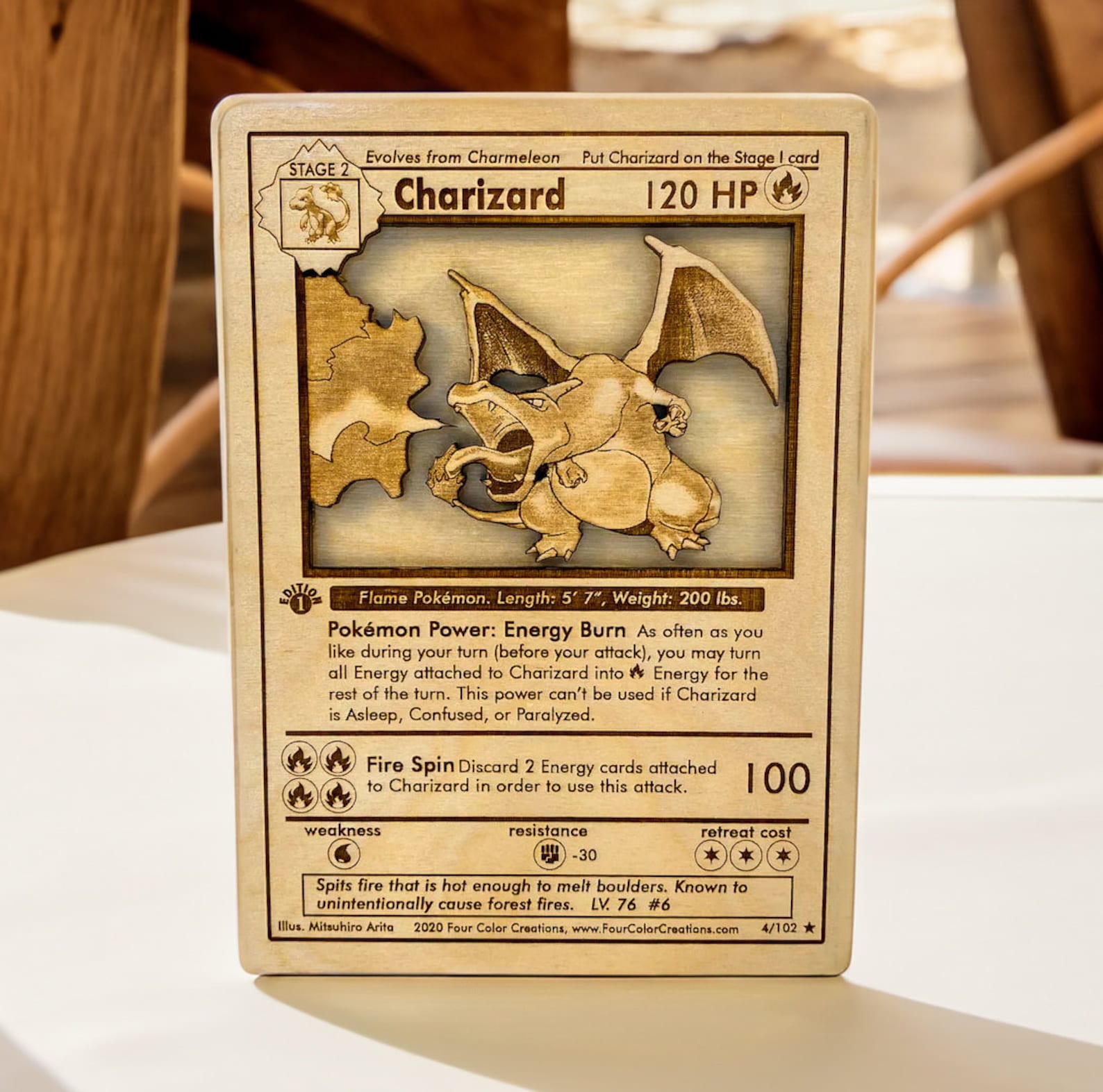 Charizard 3D Wooden Pokemon Card / Laser Engraved / Pokemon Gift / DXF ...