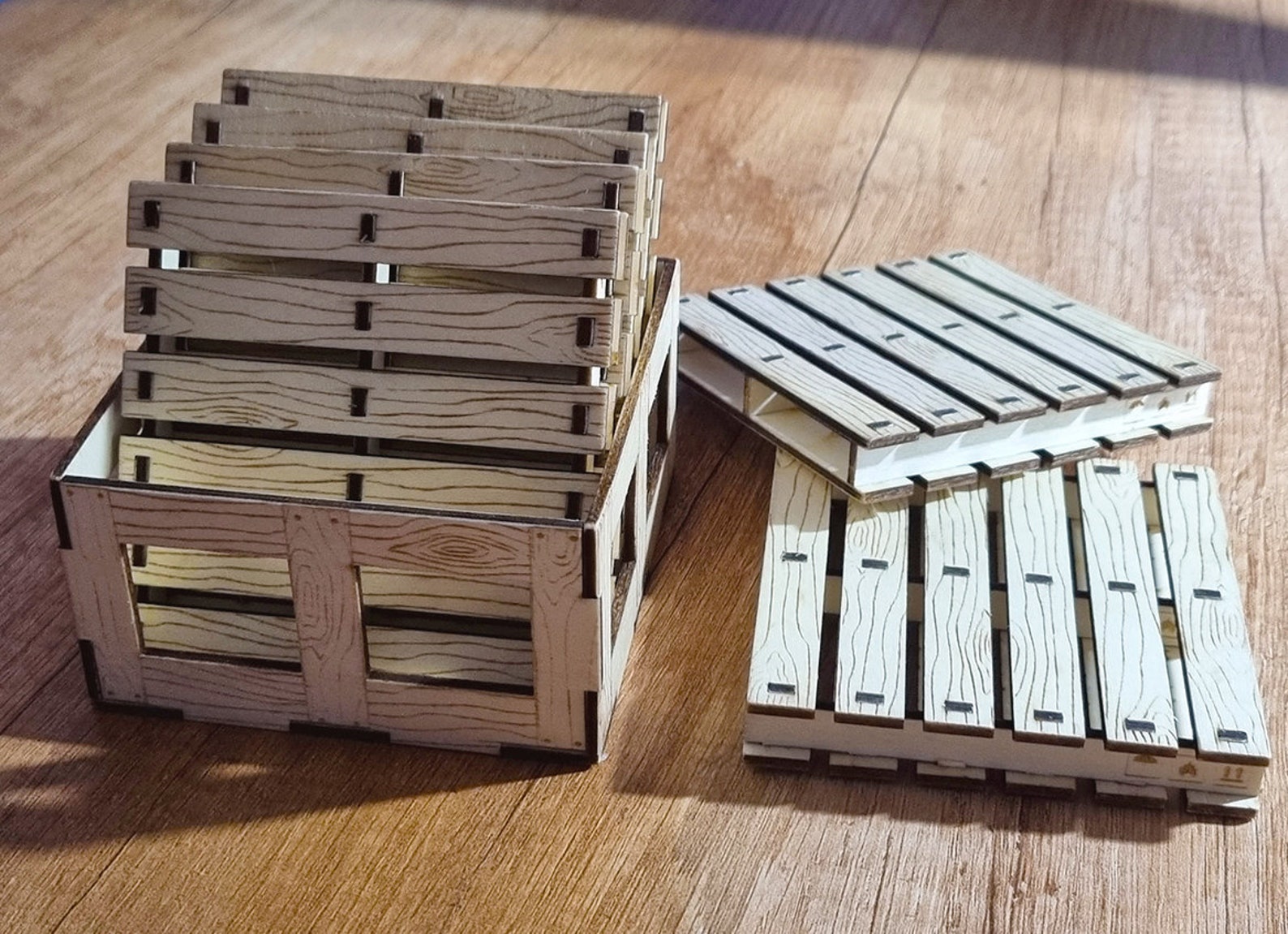 Boxed Pallet Coaster SVG DXF CDR Ai Files, Vector Files for Wood Laser ...