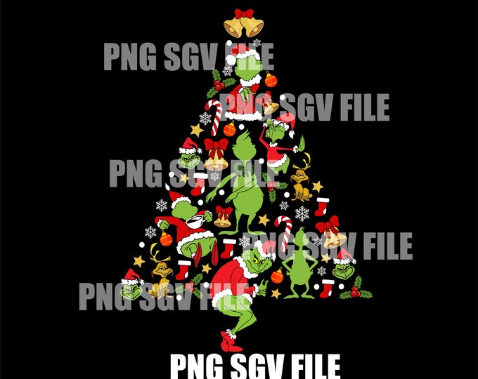 Grinch Christmas Tree Png Svg File - Etsy