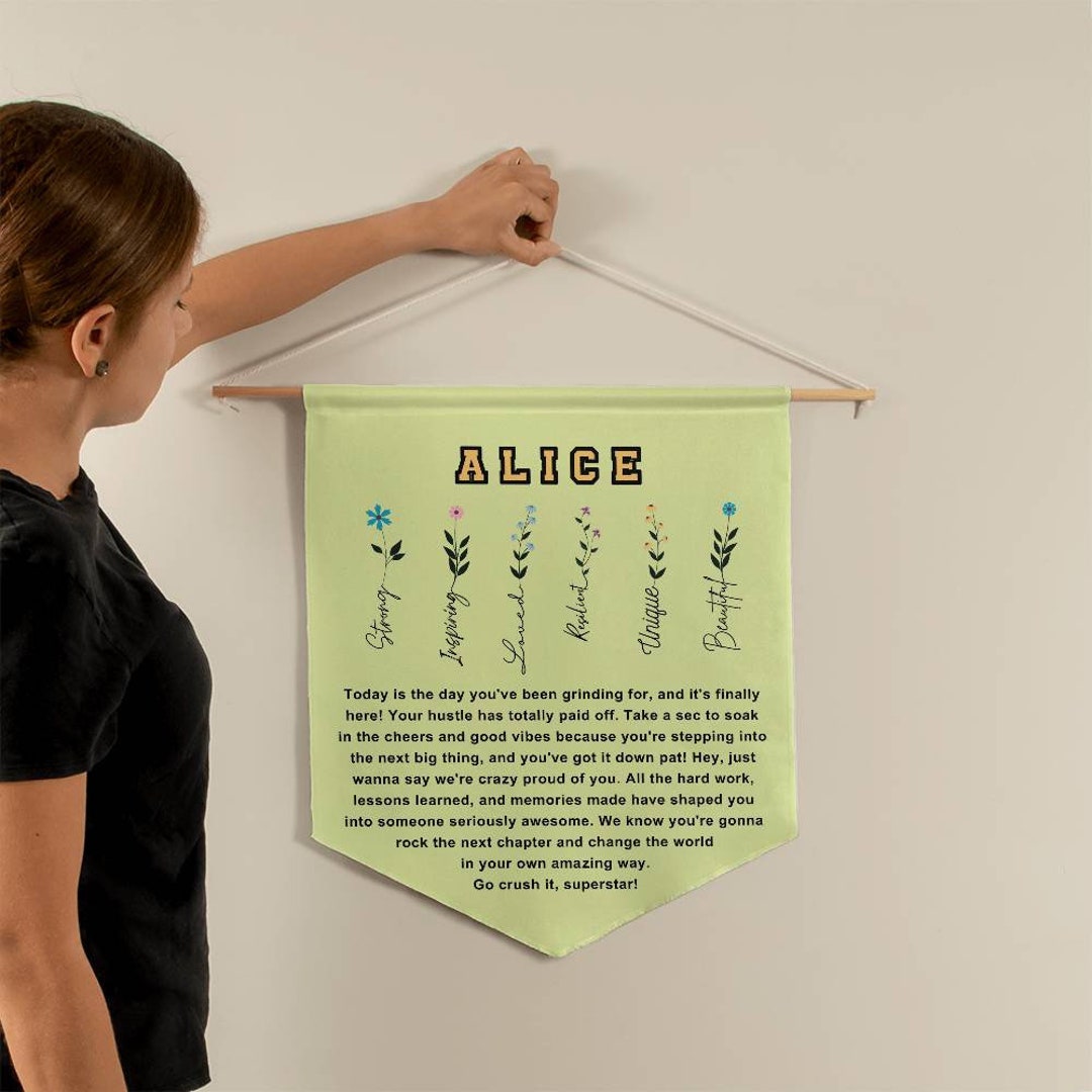 Inspirational Graduation Wall Pennant Gift for Daughter Class of 2024 ...