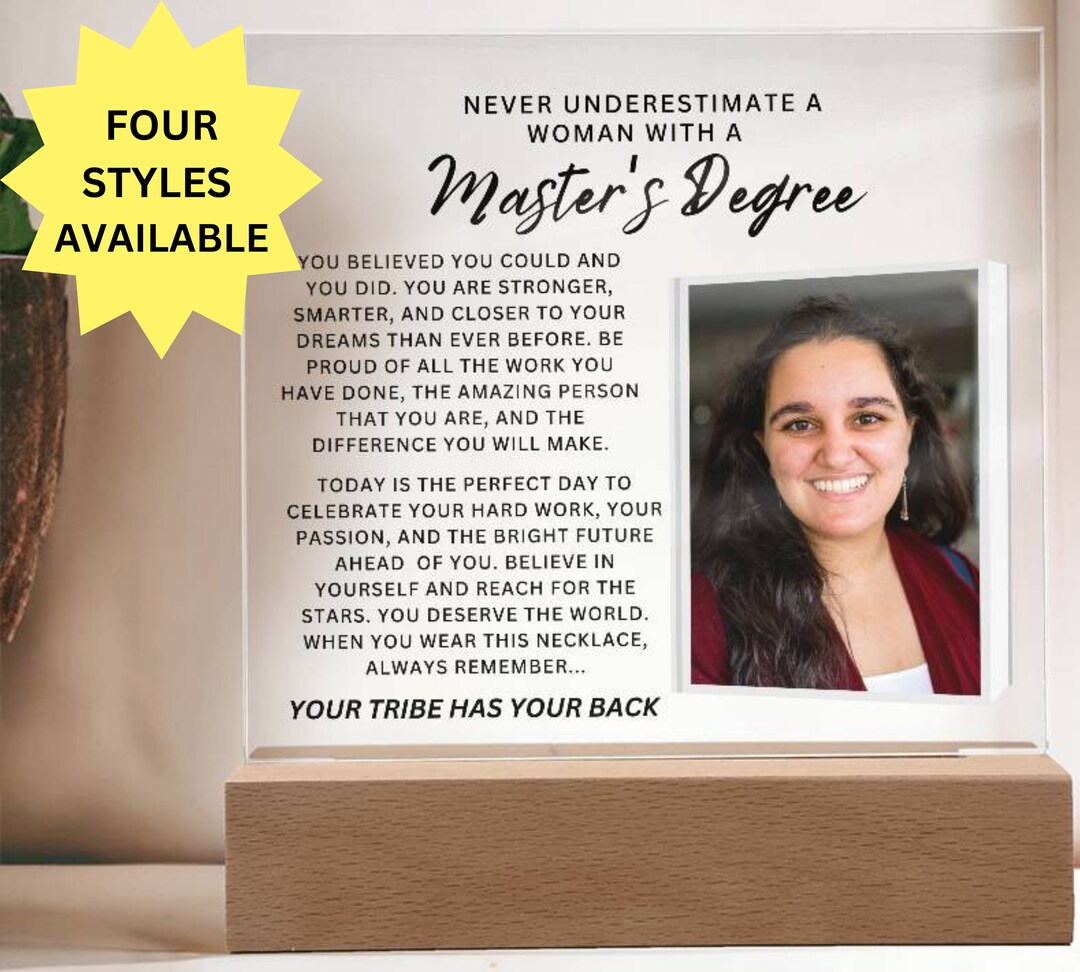 Master's Degree Student Graduation Gift Acrylic Plaque - Etsy