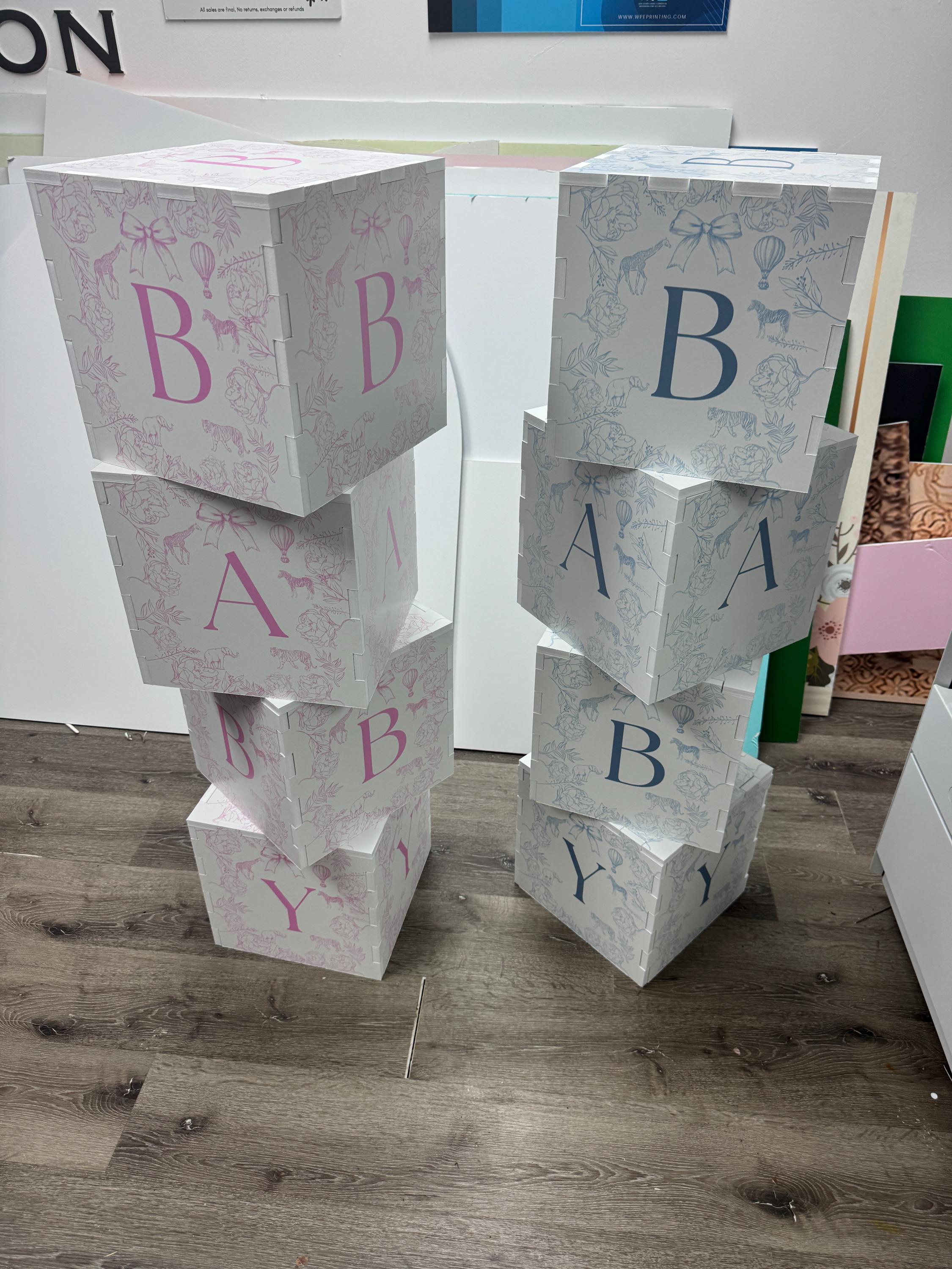3D BABY Block Cube Boxes for Baby Shower - Etsy