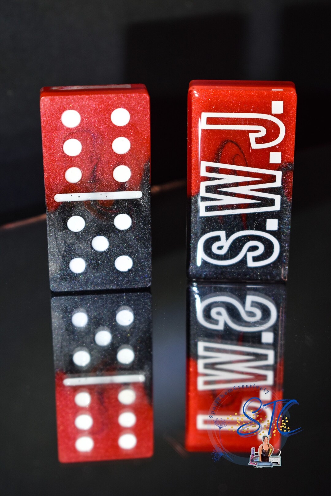 Custom Resin Dominoes | Personalized Domino Set | Double Six Domino Set ...