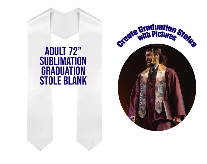 DIY Graduation Stole White Satin Polyester Sublimation Blanks Stole ...