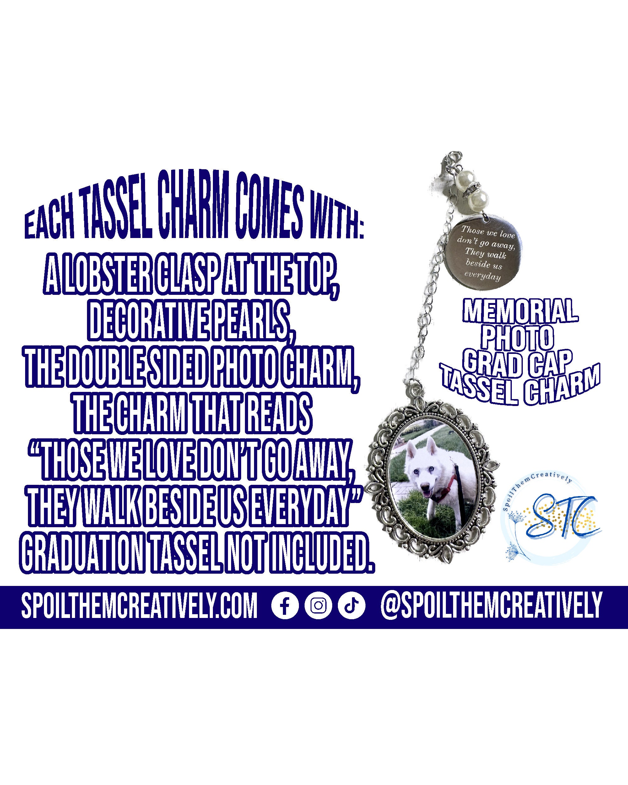 Photo Memorial Charm Graduation Memorial Tassel Clasp Charm Memorial ...