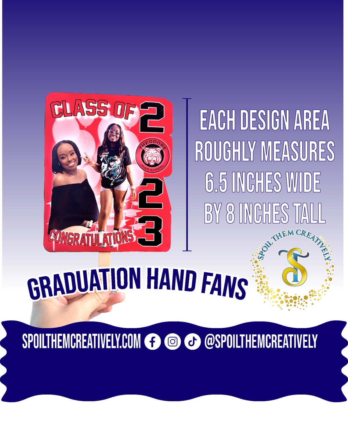 Graduation Fans With Stick Waterproof Custom Grad Hand Fans - Etsy