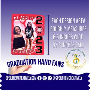 Graduation Fans With Stick | Waterproof Custom Grad Hand Fans ...