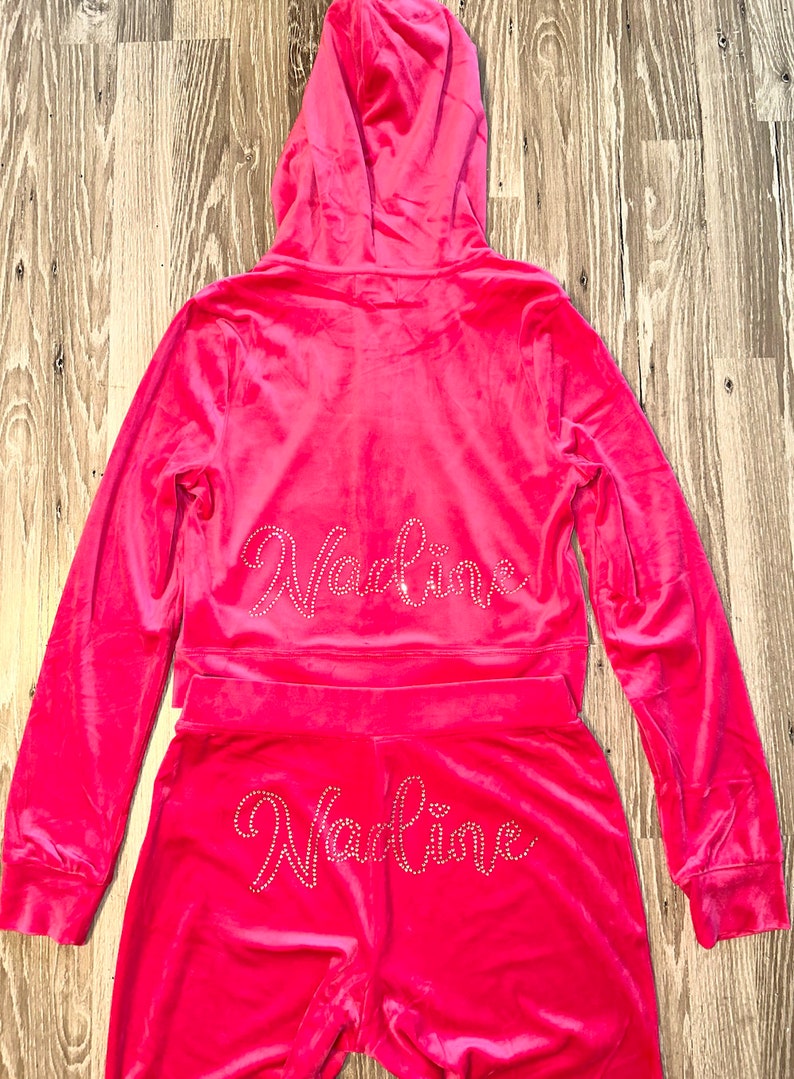 Velour Rhinestone COMPLETE Track Suit Custom Velvet Track Suit ...