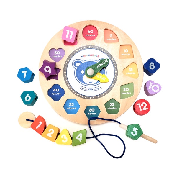 Wooden Toddler Clock - Etsy