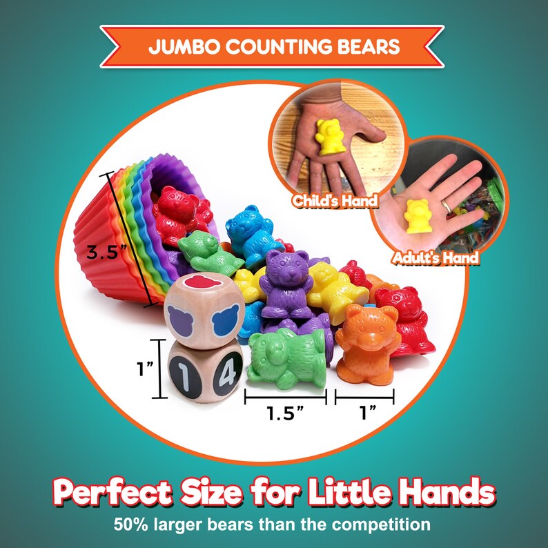 Deluxe Counting Bears Matching Game Educational Sorting Rainbow Toys ...