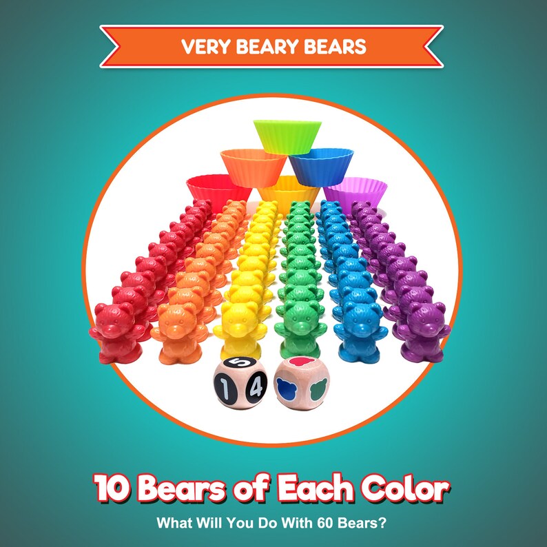 Deluxe Counting Bears Matching Game Educational Sorting Rainbow Toys ...