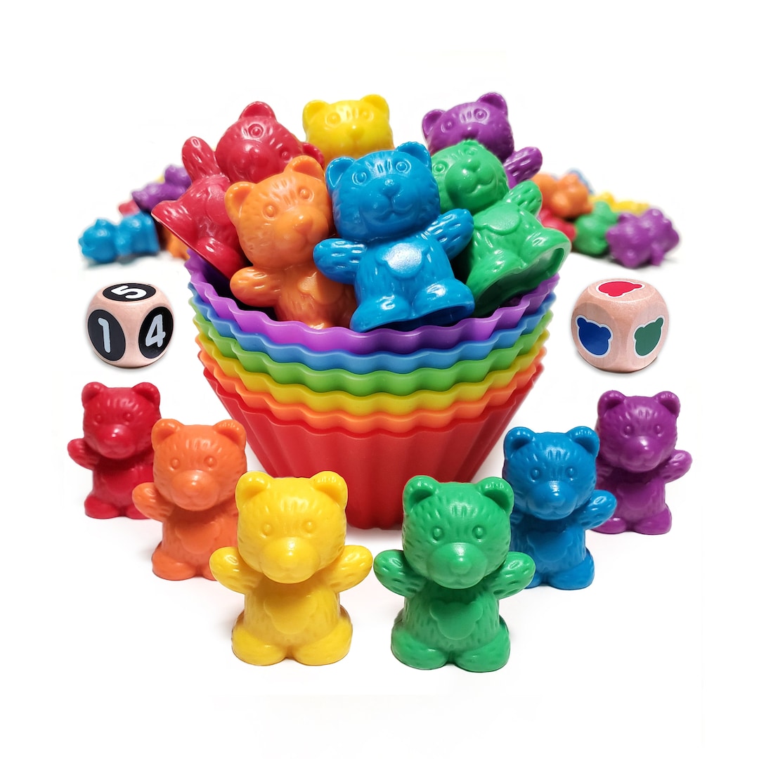 Deluxe Counting Bears Matching Game Educational Sorting Rainbow Toys ...