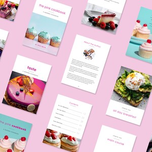 Recipe Book Customizable Pink Cookbook Template Custom Canva Template ...