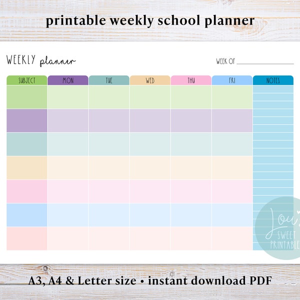Weekly Planner - Etsy