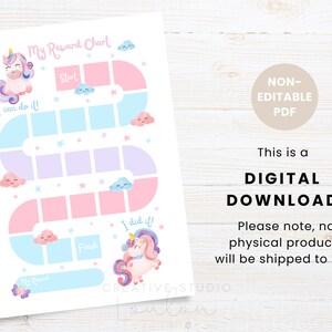 Reward Chart Unicorn Girl Sticker Chart Kids Behavior Chart Printable ...