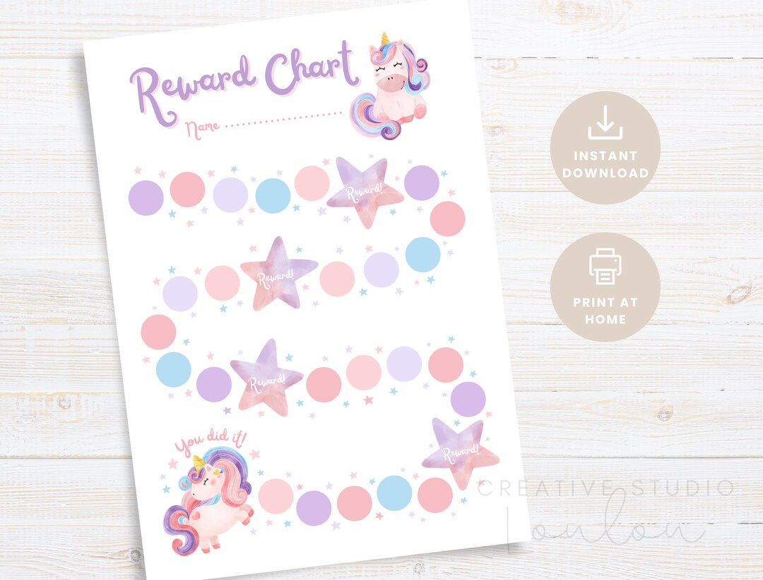 Unicorn Reward Chart: Kids Behavior, Potty Training (PDF Download) - Etsy
