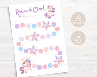 Printable Kids Reward Chart Printable Rainbow Sticker Chart for Kids ...