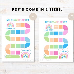 Kids Reward Chart Printable Rainbow Sticker Chart Behavior Chart ...