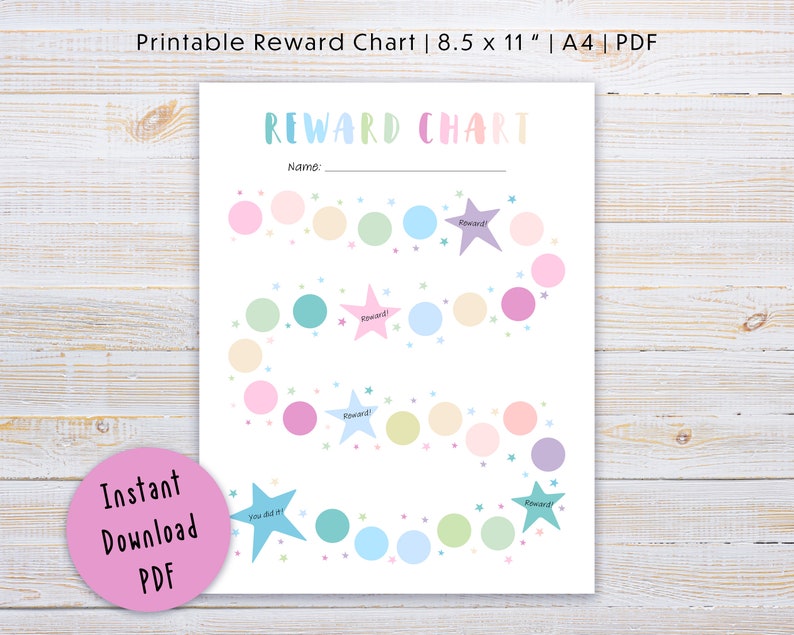 Printable Rainbow Reward Chart Rainbow Sticker Chart Instant - Etsy Canada