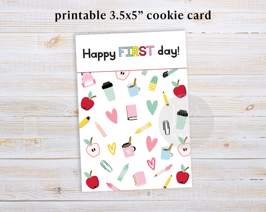 Back to School Cookie Card Printable: First Day Treat (PDF) - Etsy