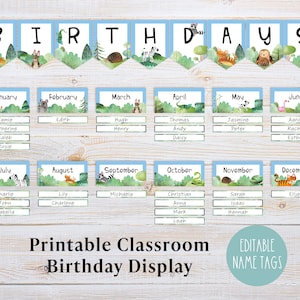 Classroom Birthday Display, Printable Birthday Board, Birthday Sign Cut ...