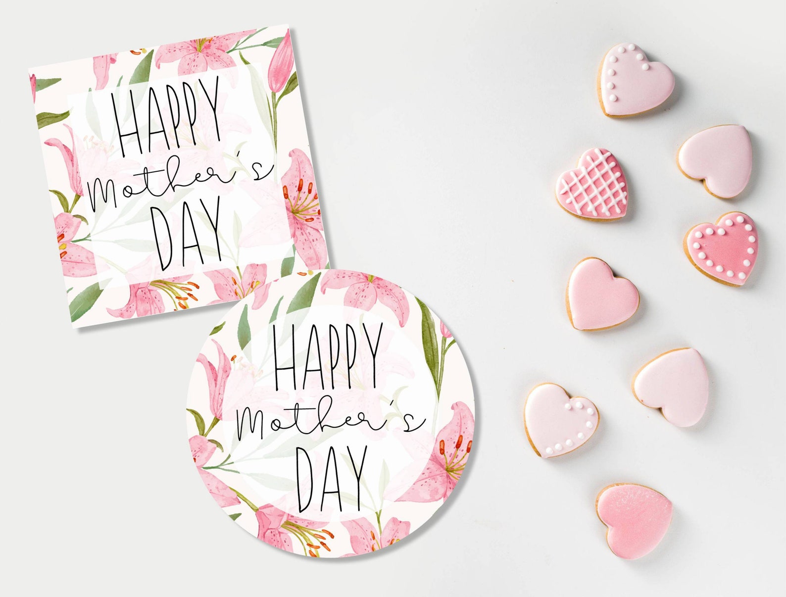 Mothers Day Round Gift Tag Printable Mothers Day Square Treat Tag 2 ...