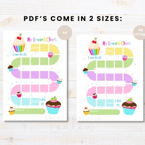 Reward Chart for Kids Printable Cupcakes Sticker Chart Preschool Child ...