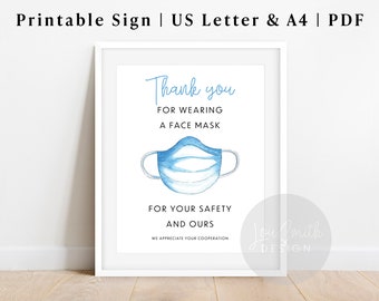 Thank You for Wearing a Mask | Etsy