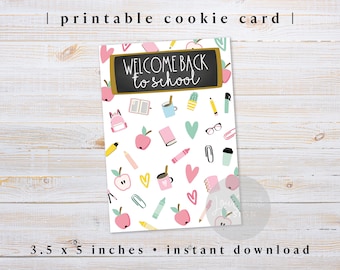 Printable Back to School Cookie Card Welcome Back - Etsy