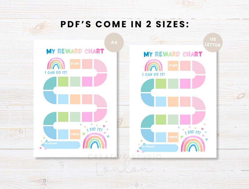 Kids Reward Chart Printable Rainbow Sticker Chart Behavior Chart ...