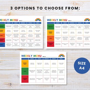 Daycare Weekly Menu Planner: Rainbow A4 Printable (canva Template) - Etsy