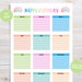Rainbow Birthday Calendar: Classroom Birthday Chart, A4 Canva Template ...