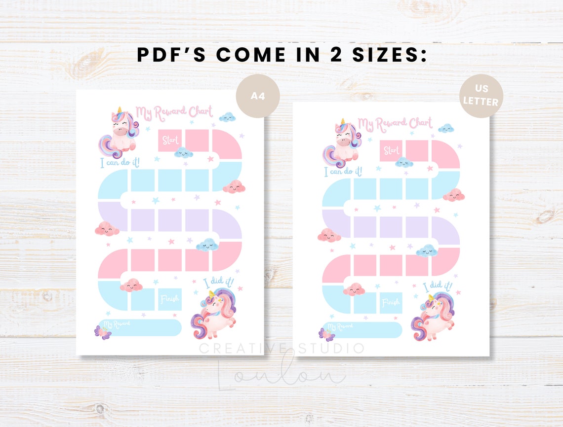 Reward Chart Unicorn Girl Sticker Chart Kids Behavior Chart Printable ...