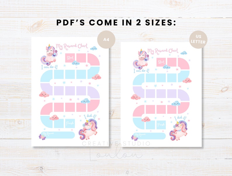 Reward Chart Unicorn Girl Sticker Chart Kids Behavior Chart Printable ...
