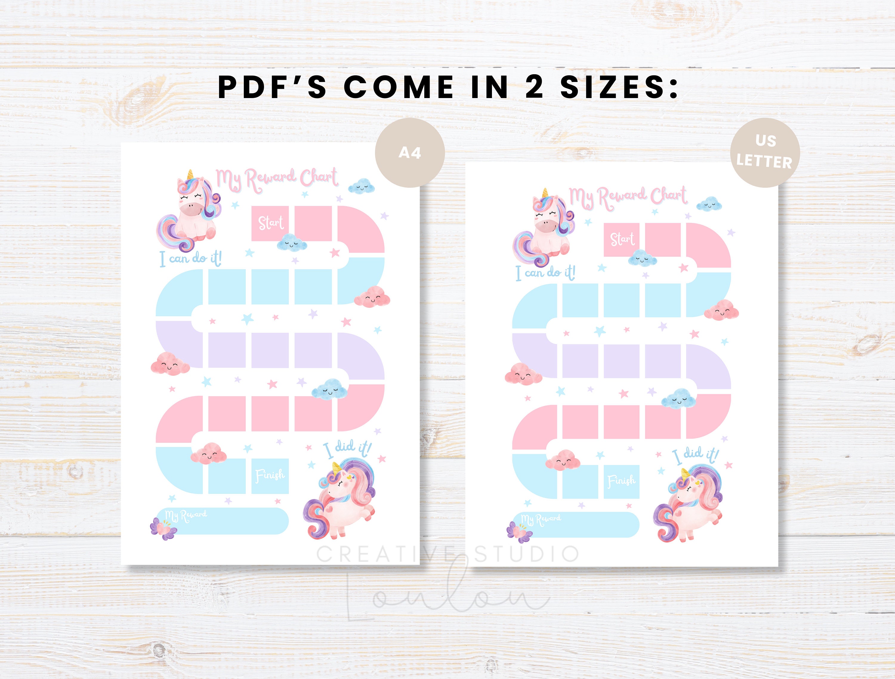 Reward Chart Unicorn Girl Sticker Chart Kids Behavior Chart Printable ...