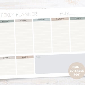 Weekly Schedule Printable Weekly Planner Daily Organizer A3 Weekly ...
