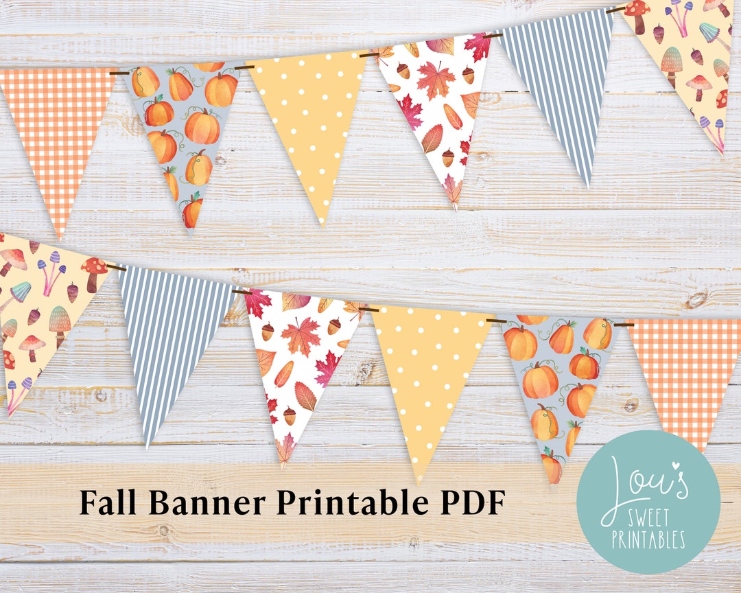 Thanksgiving Pennant Banner: Autumn Celebration Decor (digital Download ...