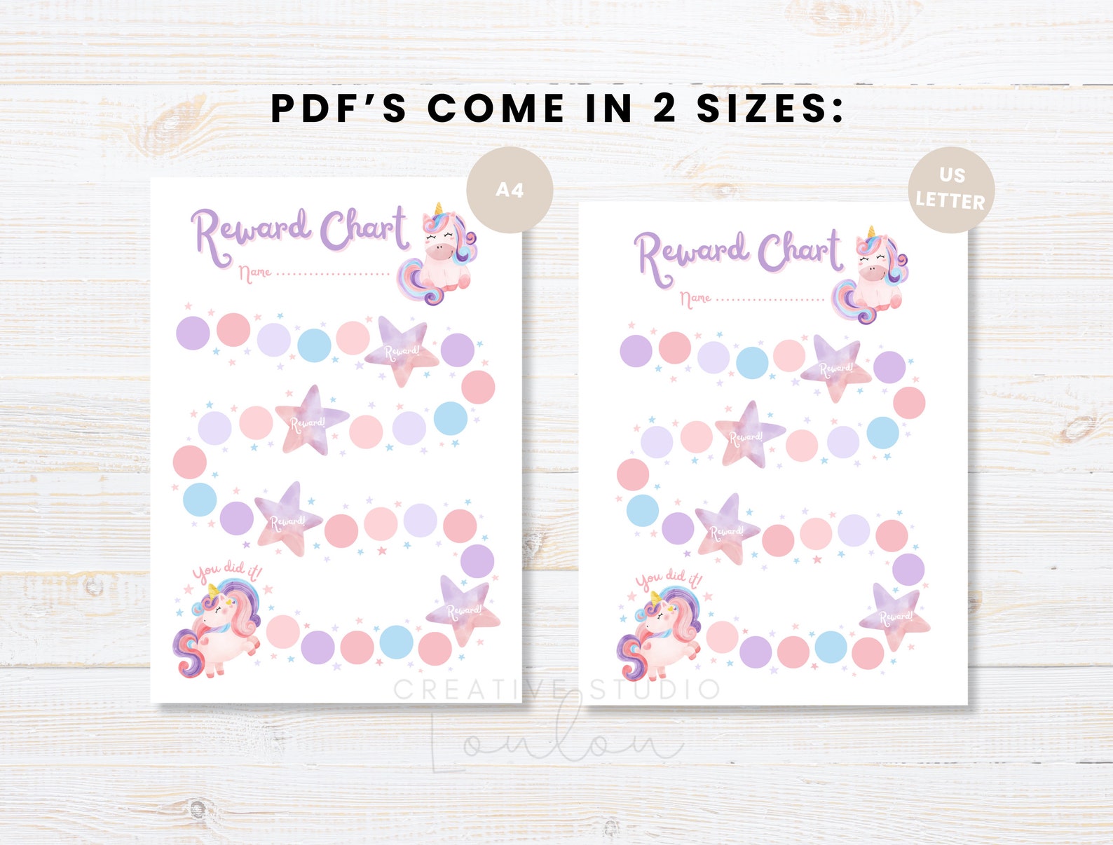 Reward Chart Printable Unicorn Sticker Chart Kids Behavior Chart ...