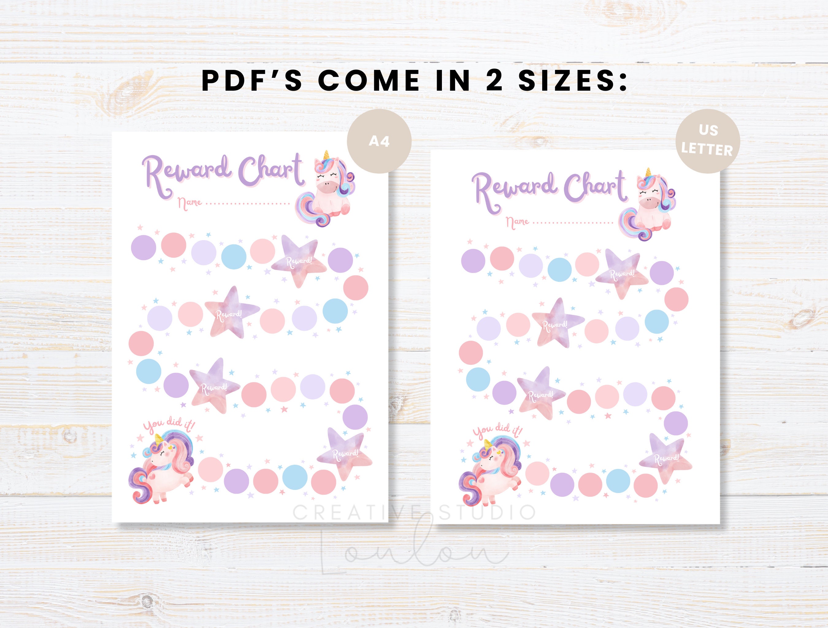 Unicorn Reward Chart: Kids Behavior, Potty Training (PDF Download) - Etsy