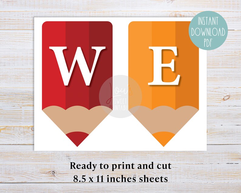 Welcome Back Banner: Rainbow Pencil Classroom Decor (digital Download ...